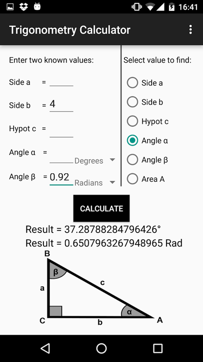 Trigonometry Triangle Calculator