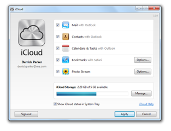 icloud control panel