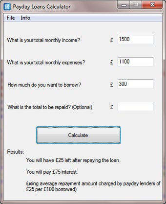 Payday loan calculator store